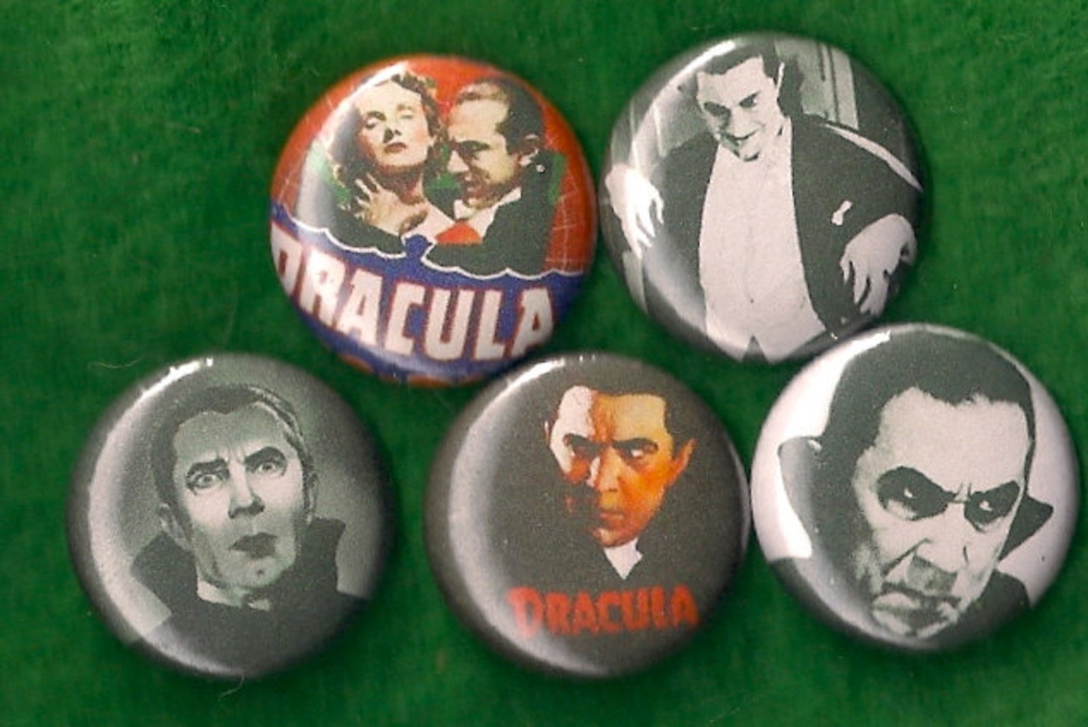 Dracula Pins, Badges, Buttons Horror Vampire Bella Lugosi Classic Film ...
