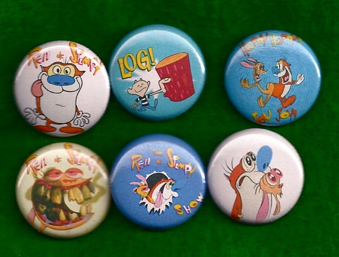 Ren Aand Stimpy Show 1" Pinback Pins Handmade Buttons 90s Cult TV ...