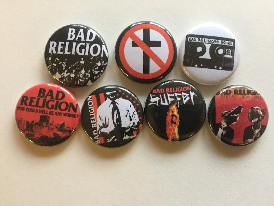 BAD RELIGION Set of 7 1" Pins Buttons Badges Old School Punk Rock - Etsy