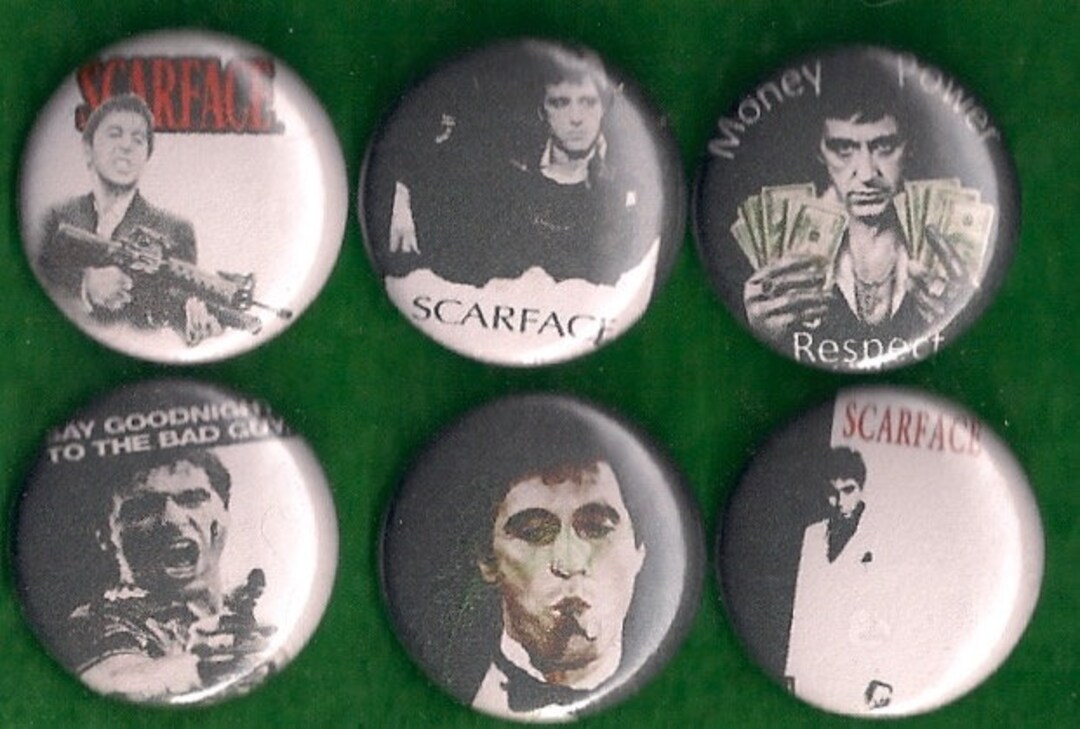 Scarface Pins: Tony Montana 80s Movie Badges - Set of 6 - Etsy