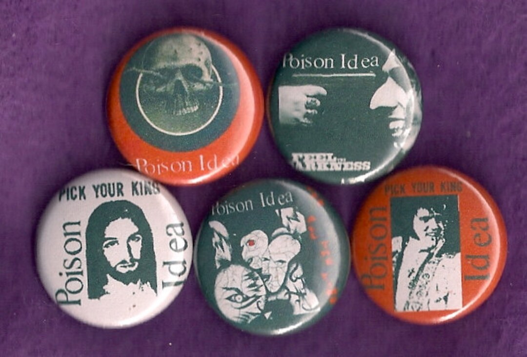 POISON IDEA Pins Buttons Kings of Punk Germs Necros Hardcore Punk Band ...