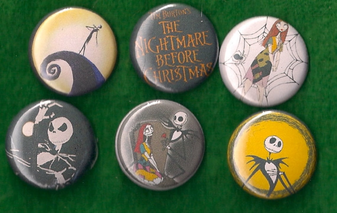 Nightmare Before Christmas Pins Buttons Badges Disney Tim Burton Art ...