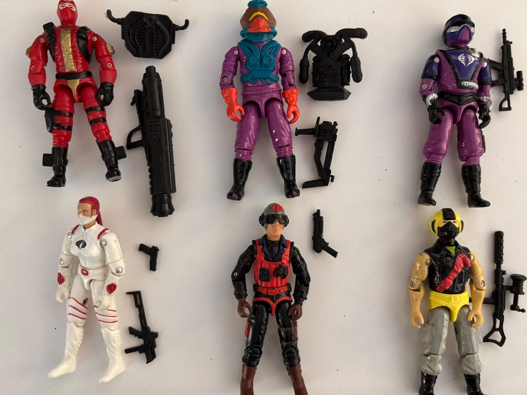 Vintage GI Joe 3.75" Action Figures, Techno Viper, Scrap-iron, Toxo ...
