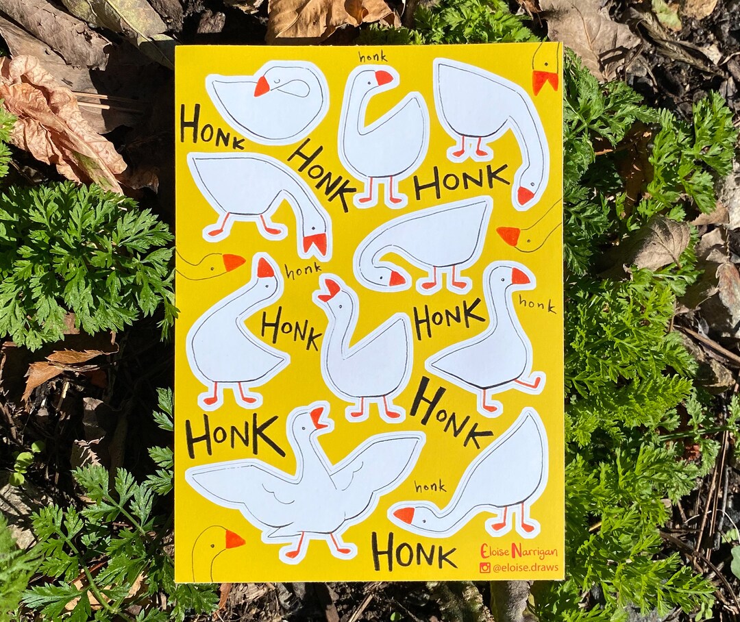 HONK Goose Sticker Sheet - Eco Friendly Paper Stickers - Etsy