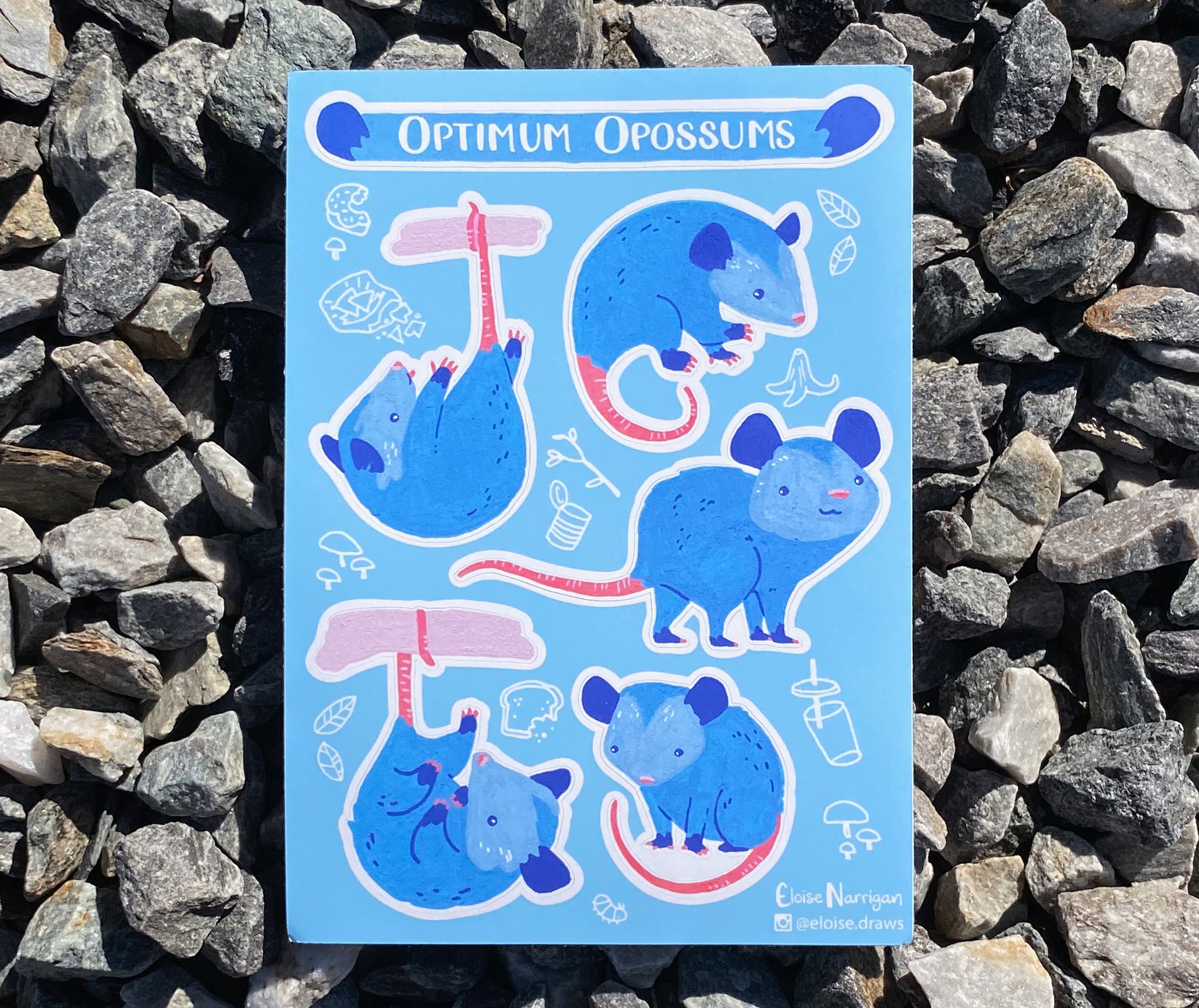 Optimum Opossums Sticker Sheet Eco Friendly Paper Stickers - Etsy