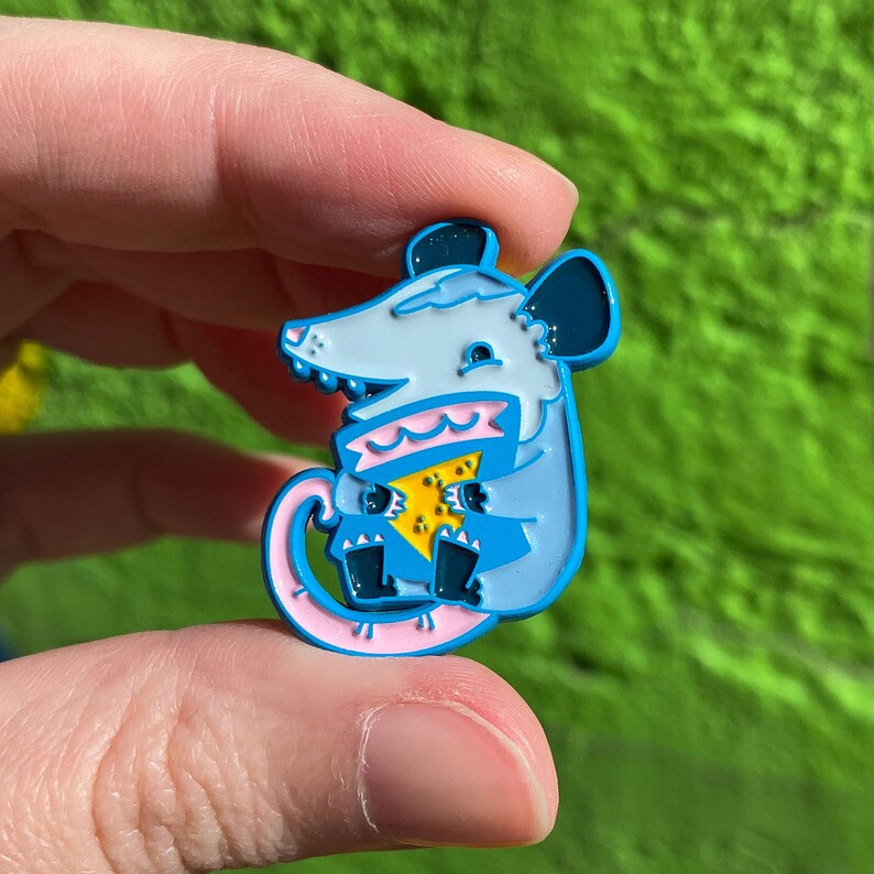 Opossum Loves Chips Dyed Metal Soft Enamel Pin available in - Etsy