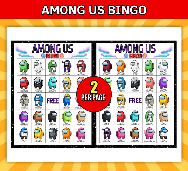 30 Among Us Printable Bingo Cards, Space Impostor Kids Game Classroom ...