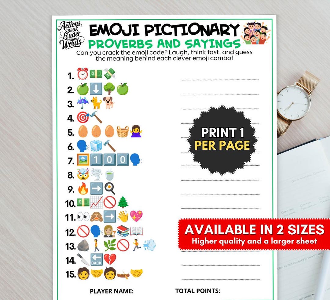 Proverbs and Sayings Emoji Game Fun Classroom Activity ESL Learning ...