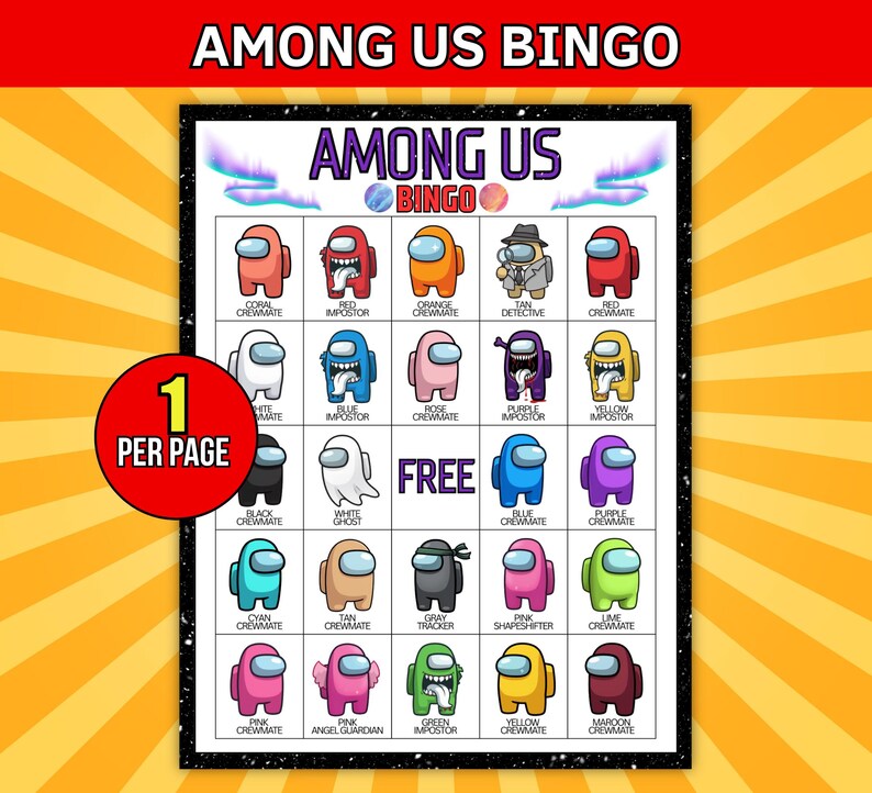 30 Among Us Printable Bingo Cards, Space Impostor Kids Game Classroom ...