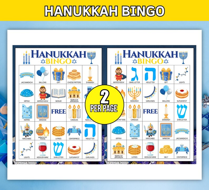 30 Hanukkah Bingo Cards Printable, Fun Chanukah Party Game, Jewish ...