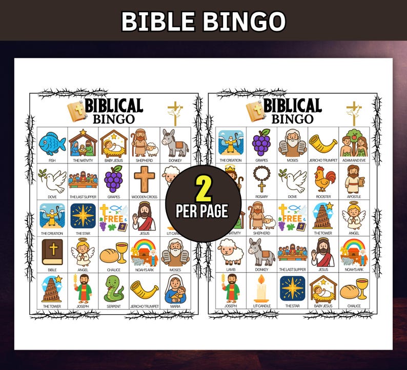 Bible Bingo Printable Game, Biblical Bingo Cards Instant Download ...