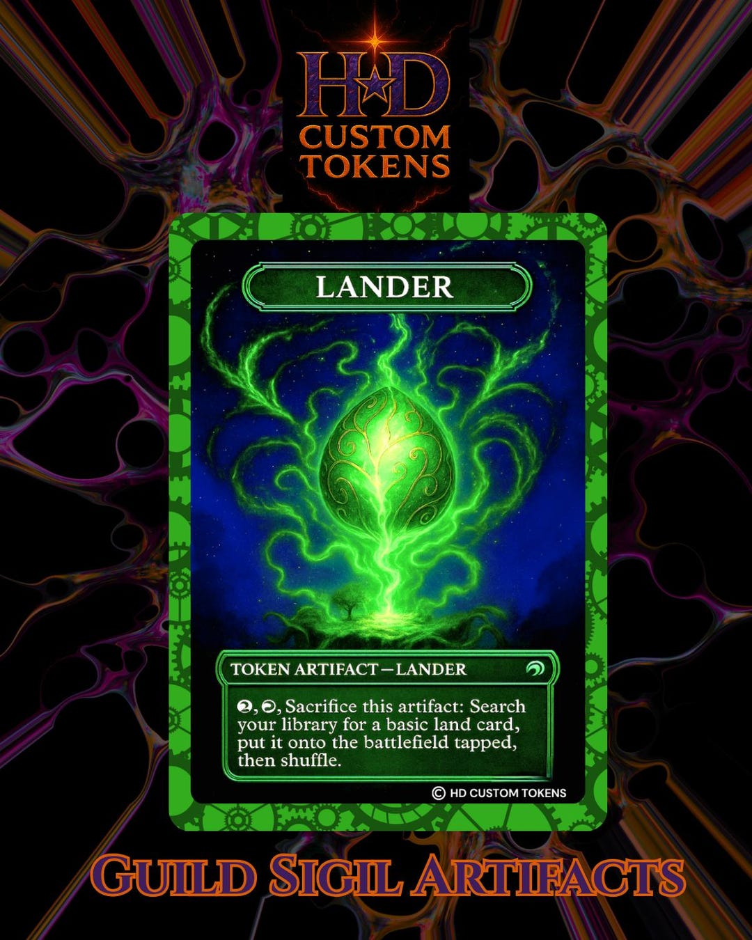 Custom MTG Lander Token: Guild Sigil Artifacts Limited Set - Etsy