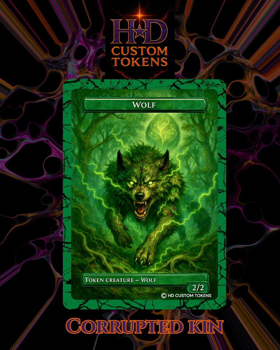 Custom MTG Wolf Token: Corrupted Kin Limited Set - Etsy
