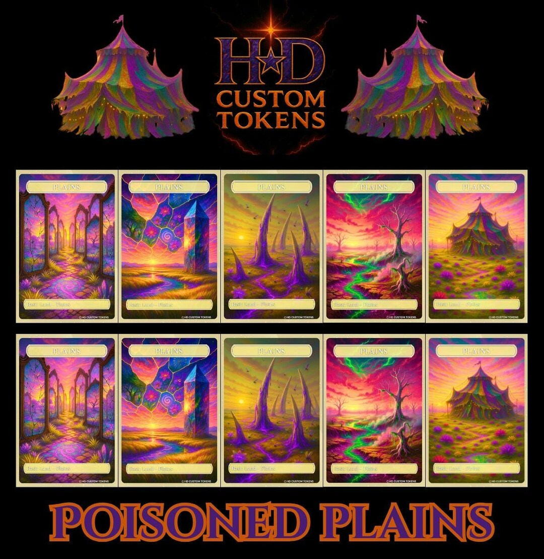 MTG Custom Basic Land Set - Poisoned Plains: Custom Magic the Gathering ...