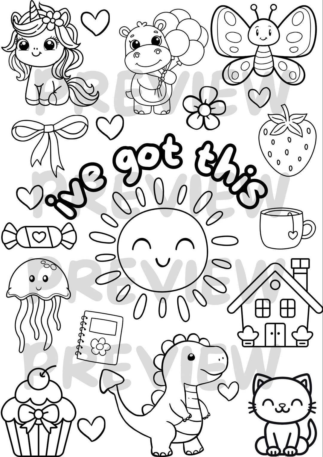 I’ve Got This Motivational Cute Positive Downloadable Colouring in Page ...