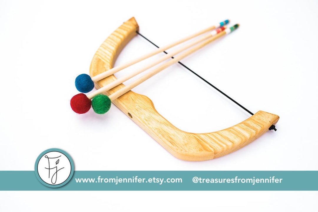 Small Bow and Arrows - Natural Wood Toy Bow - Original "from Jennifer ...