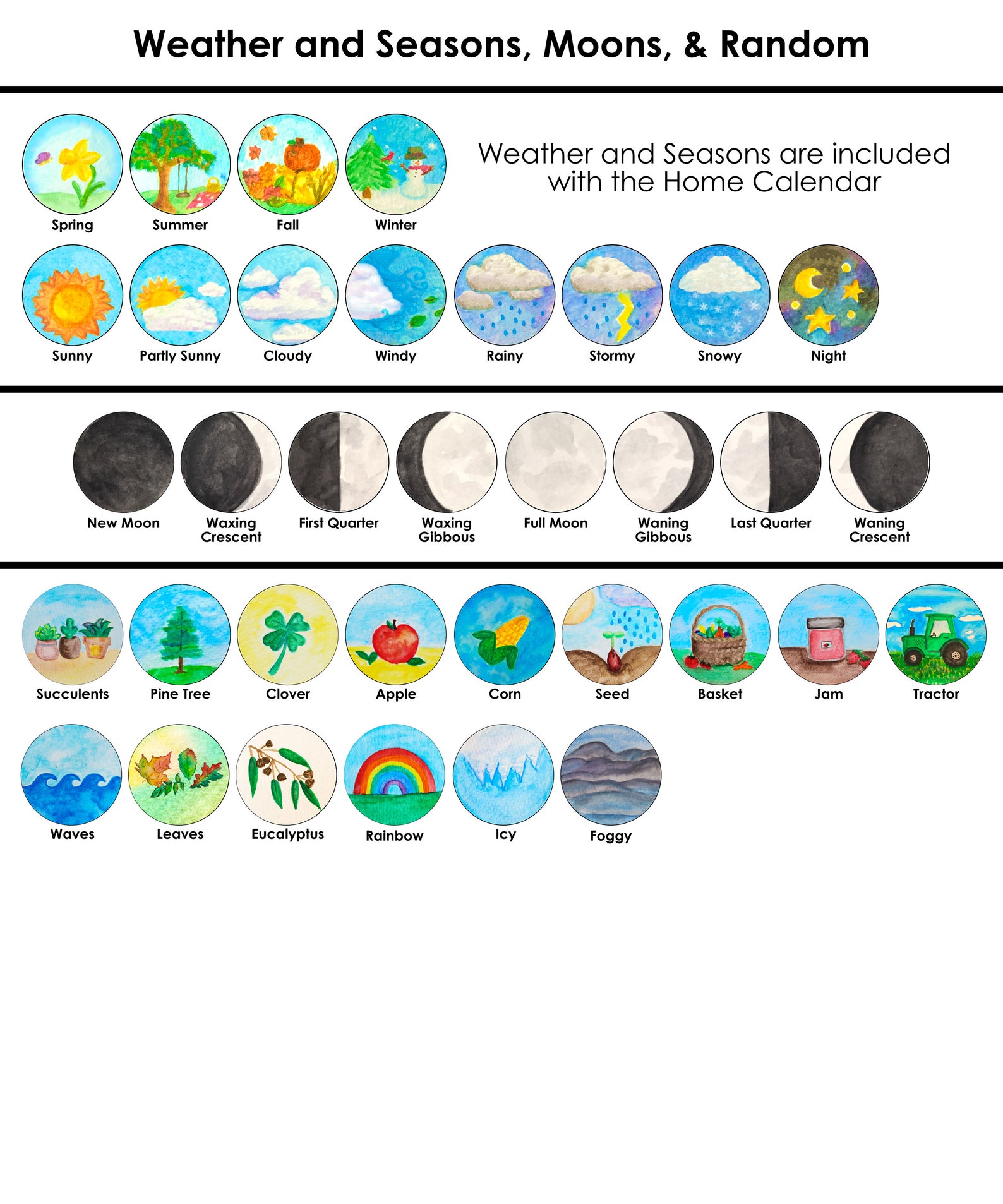 Picture Coins for Calendars and Charts | Etsy