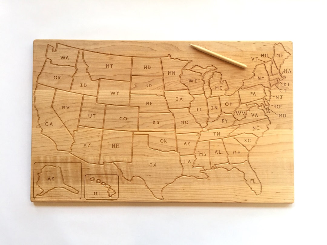 USA and Continents Tracing Board Homeschool Waldorf Montessori Toy - Etsy