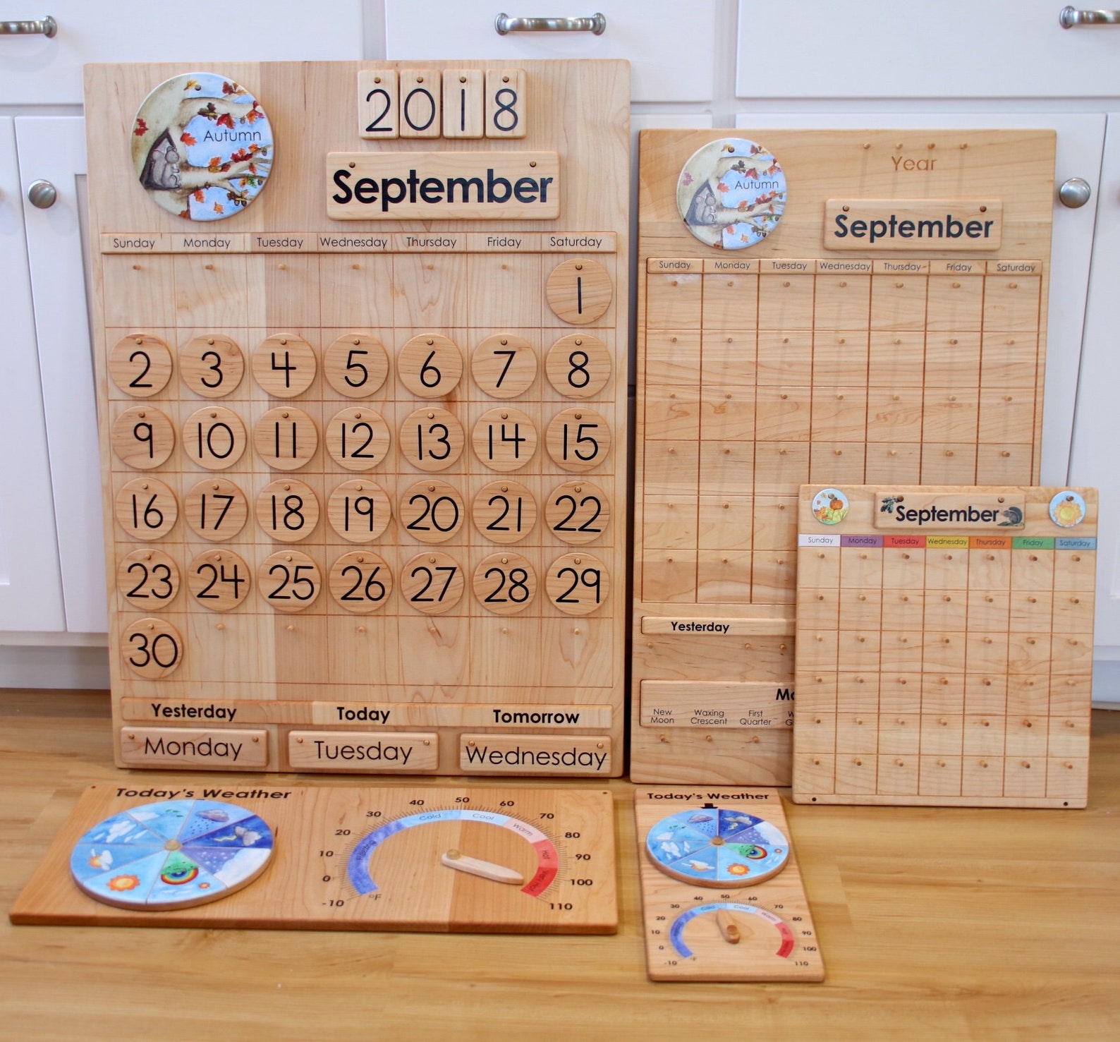 School Calendar Maple Wood | Etsy