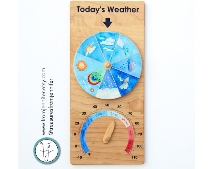 Weather Station - Montessori Weather Chart - Weather Wheel - Wooden ...
