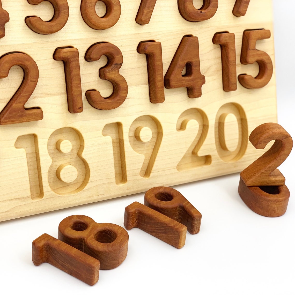 Wood 1-20 Numbers Puzzle -- All Natural Waldorf Montessori Homeschool ...