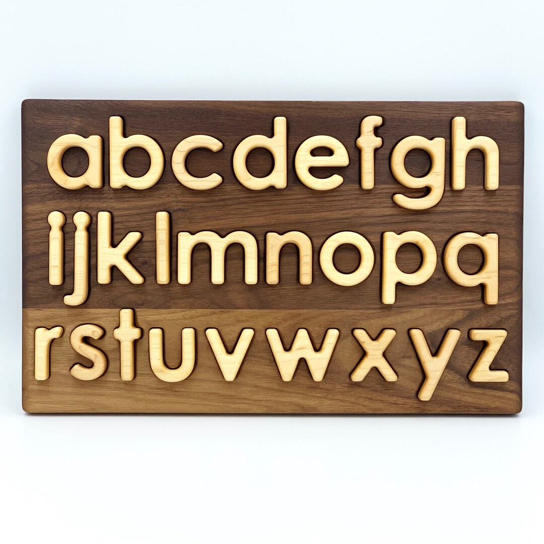 Wood Lowercase Alphabet Puzzle Waldorf Toy Montessori All Natural ...