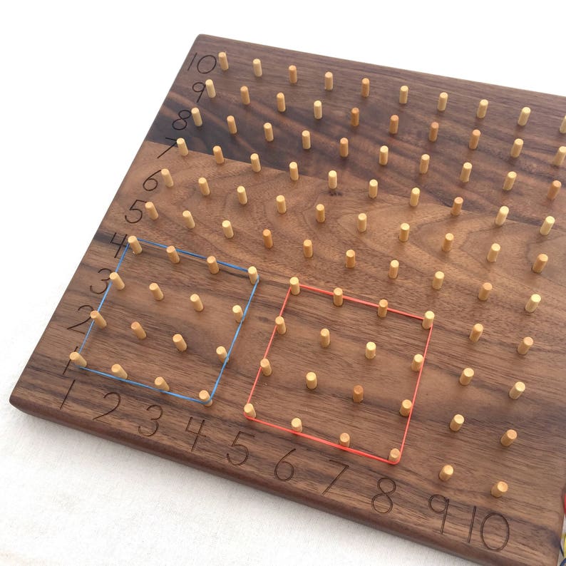 Multiplication Geoboard -- Hundred Board -- Wood Geoboard -- Natural ...