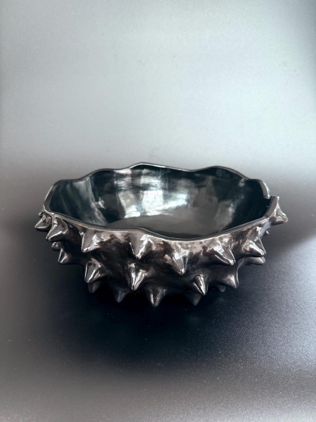 Spike Bowl, Black Handmade Clay Bowl. Unique Spiky Fruit Bowl - Etsy