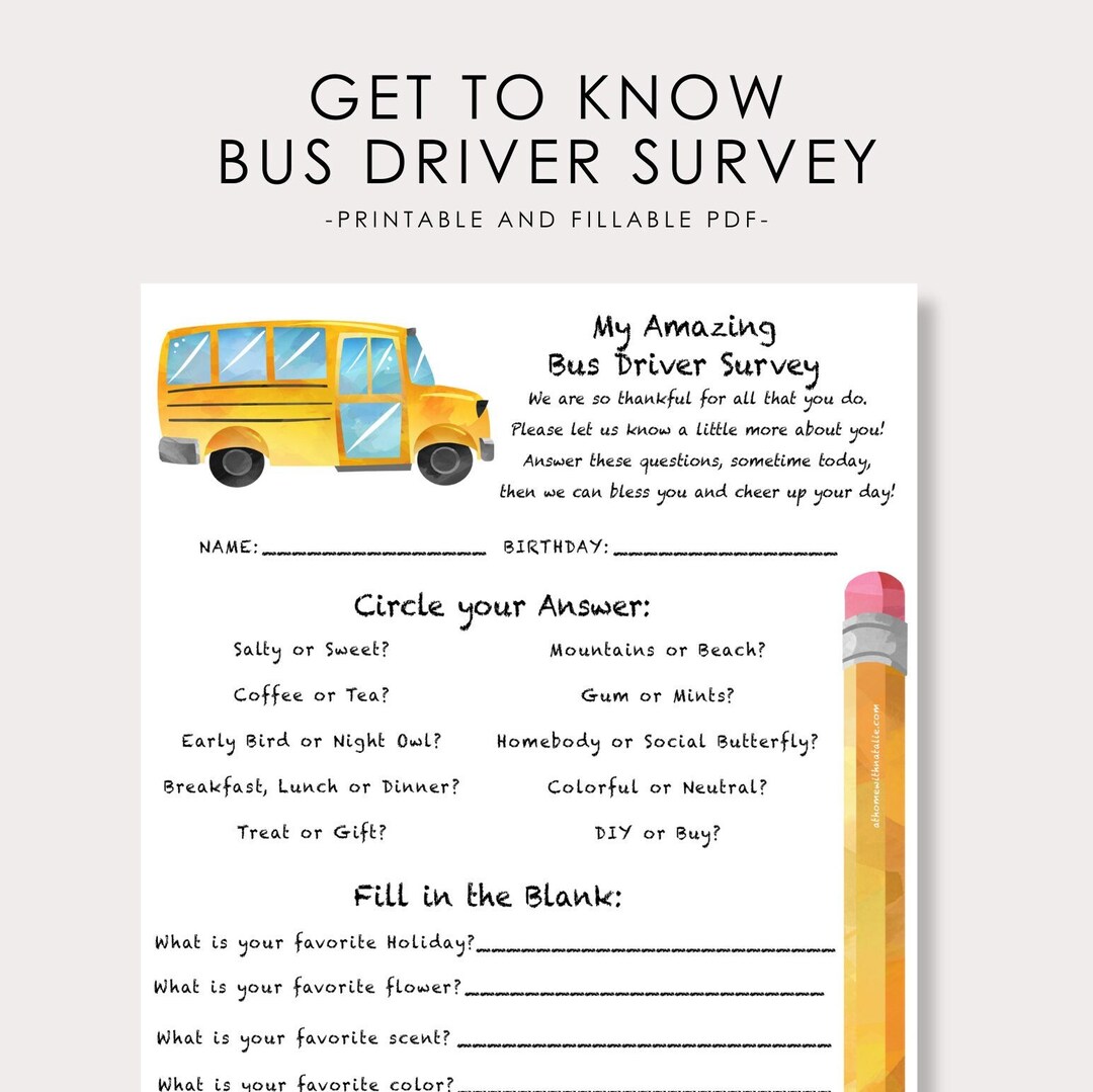 INSTANT Download-bus Driver Survey: Get to Know Your Bus Driver ...
