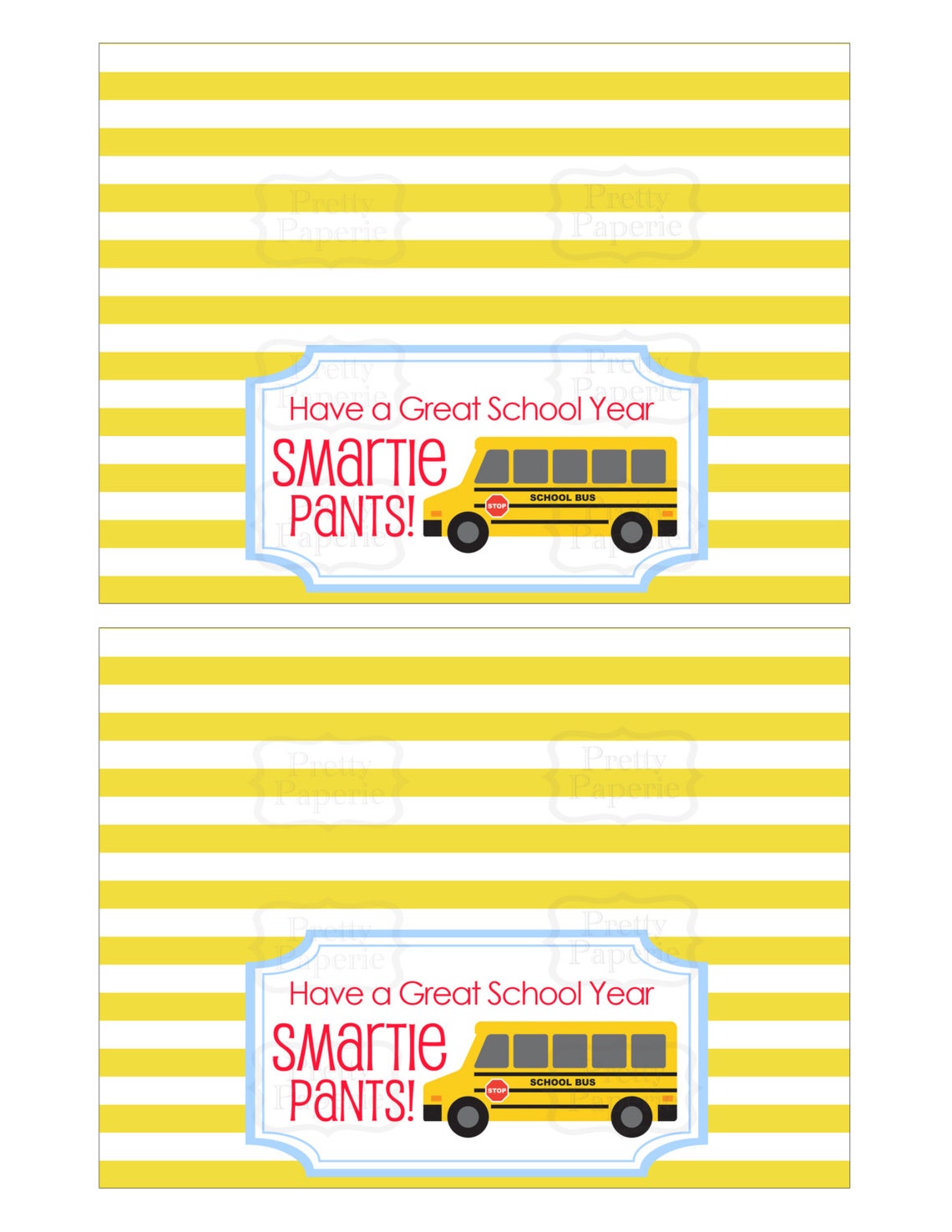 INSTANT Download-back to School Treat Bag Tags: Smartie Pants - Etsy