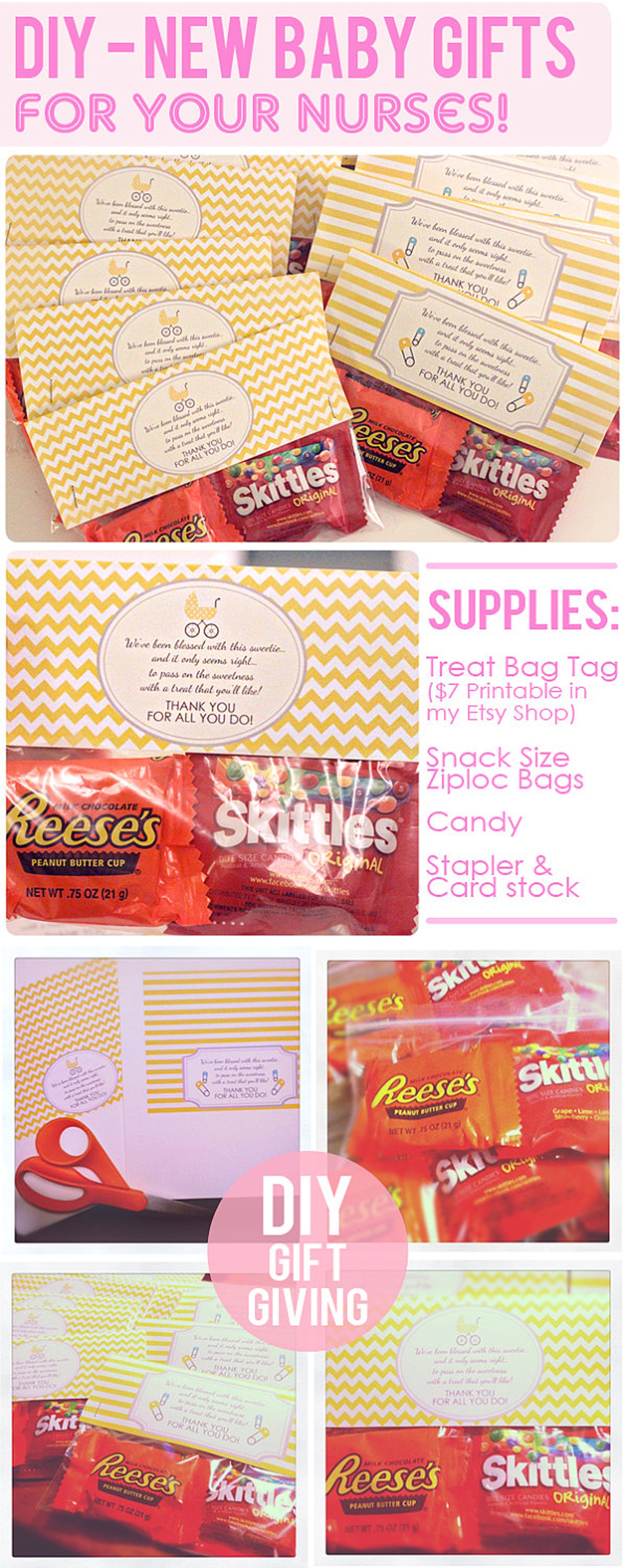 INSTANT Download-new Baby Gift Tags for Nurses or Visitors: Treat Bag ...