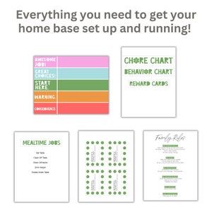 Family Home Base Set- Chore Chart-behavior Chart-reward Cards-mealtime ...