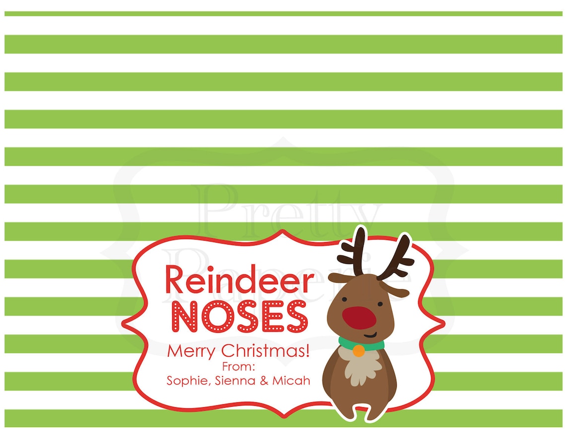 INSTANT Download-christmas Treat Bag Tags: Reindeer Noses - Etsy