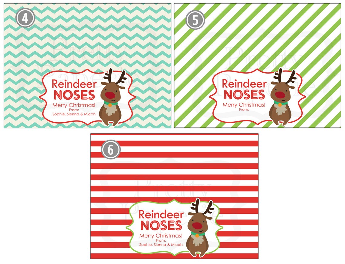 INSTANT Download-christmas Treat Bag Tags: Reindeer Noses - Etsy