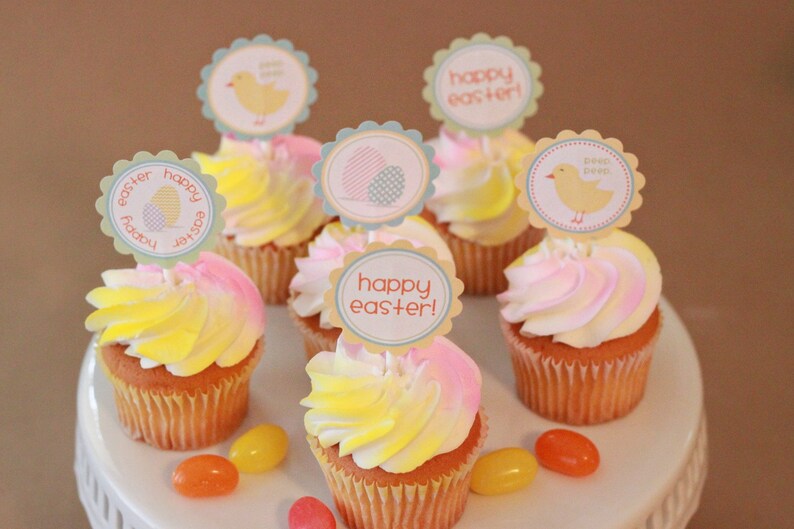 Instant Download-easter Cupcake Toppers/circle Labels - Etsy