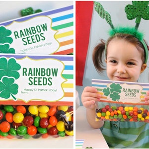 INSTANT Download-st. Patrick's Day Treat Bag Tags -rainbow Seeds ...