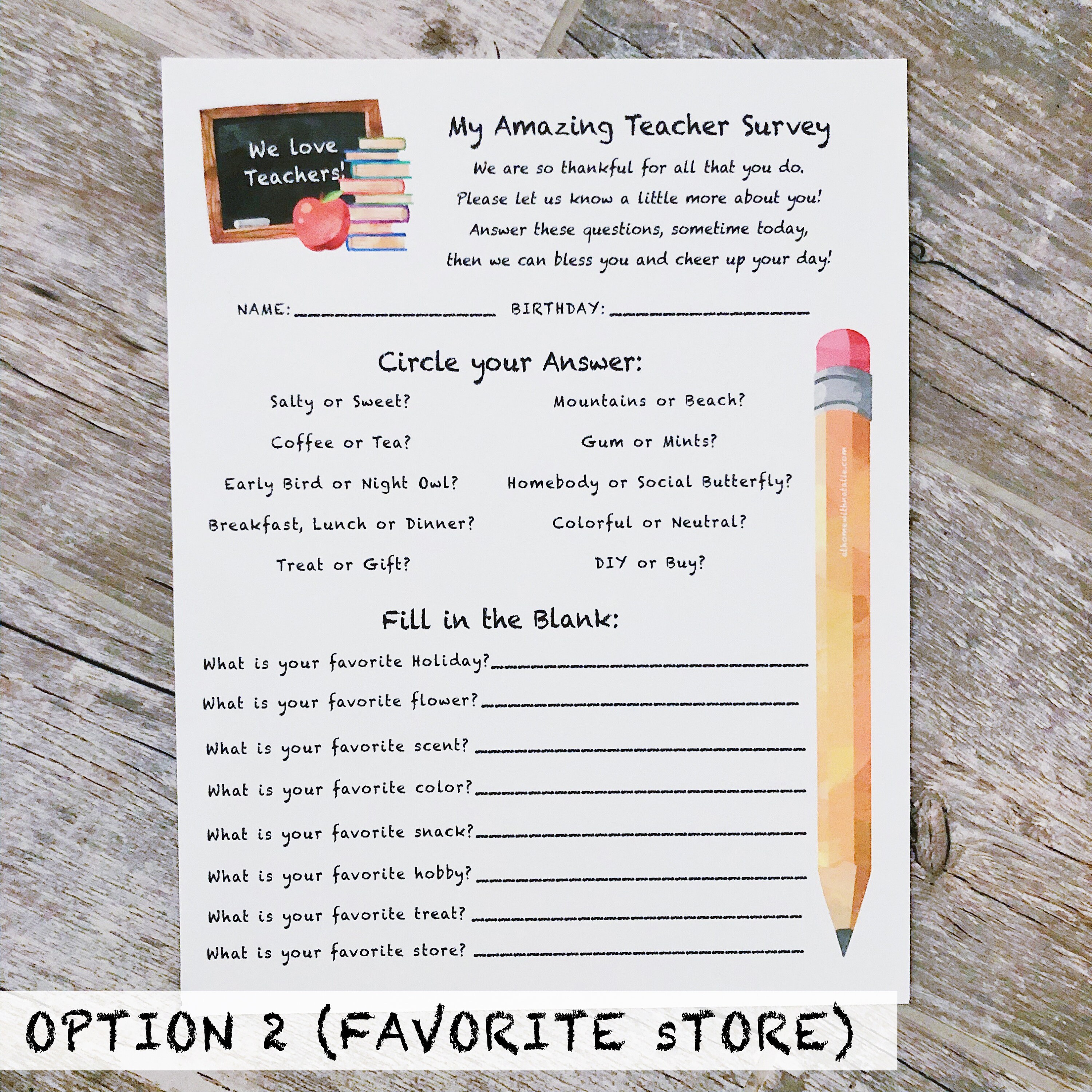 INSTANT Download-teacher Survey: Get to Know Your Teacher Printable PDF ...