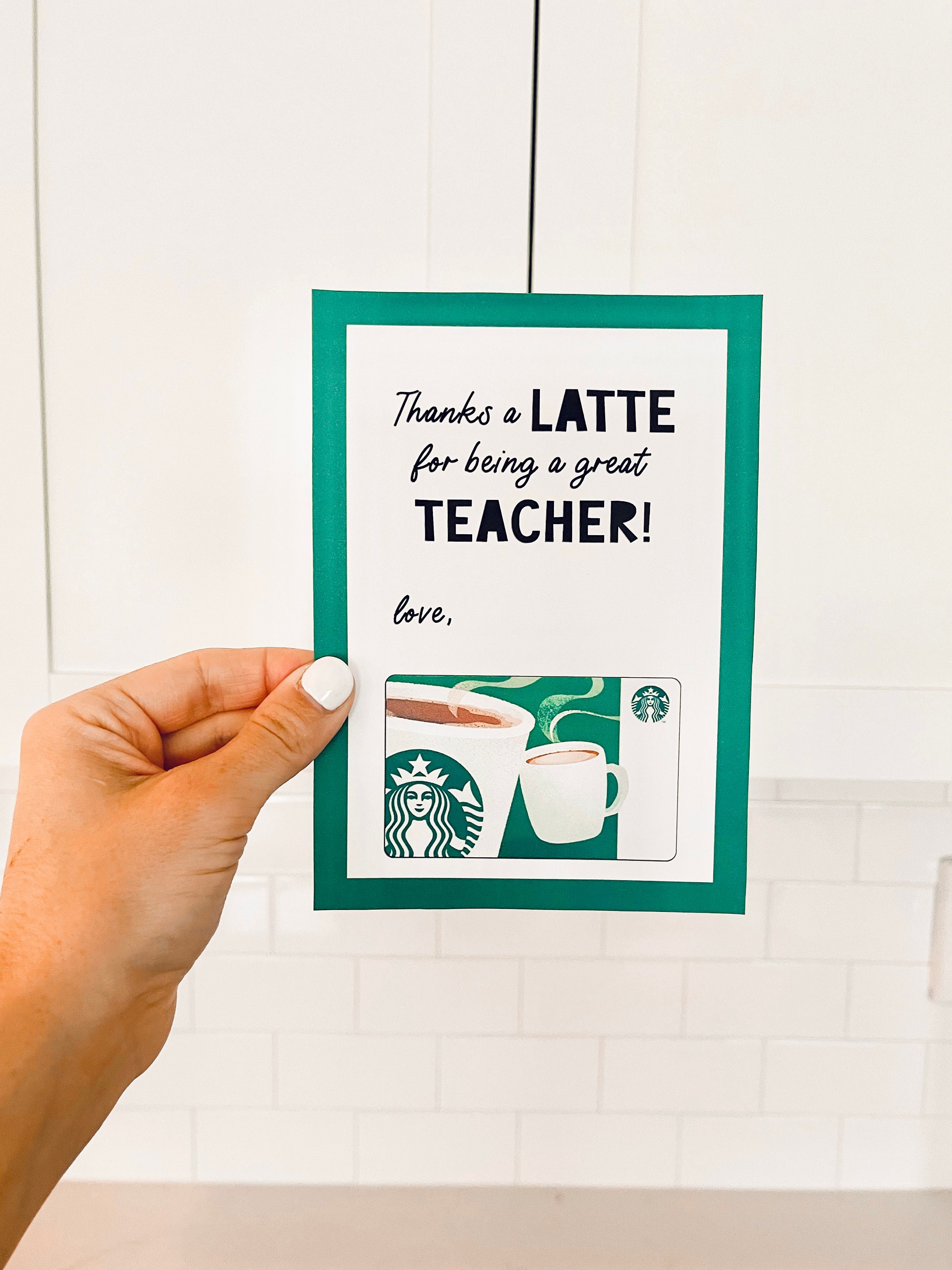 IMMEDIATE DOWNLOAD- Starbucks Teacher Gift Card Holder-printable PDF - Etsy