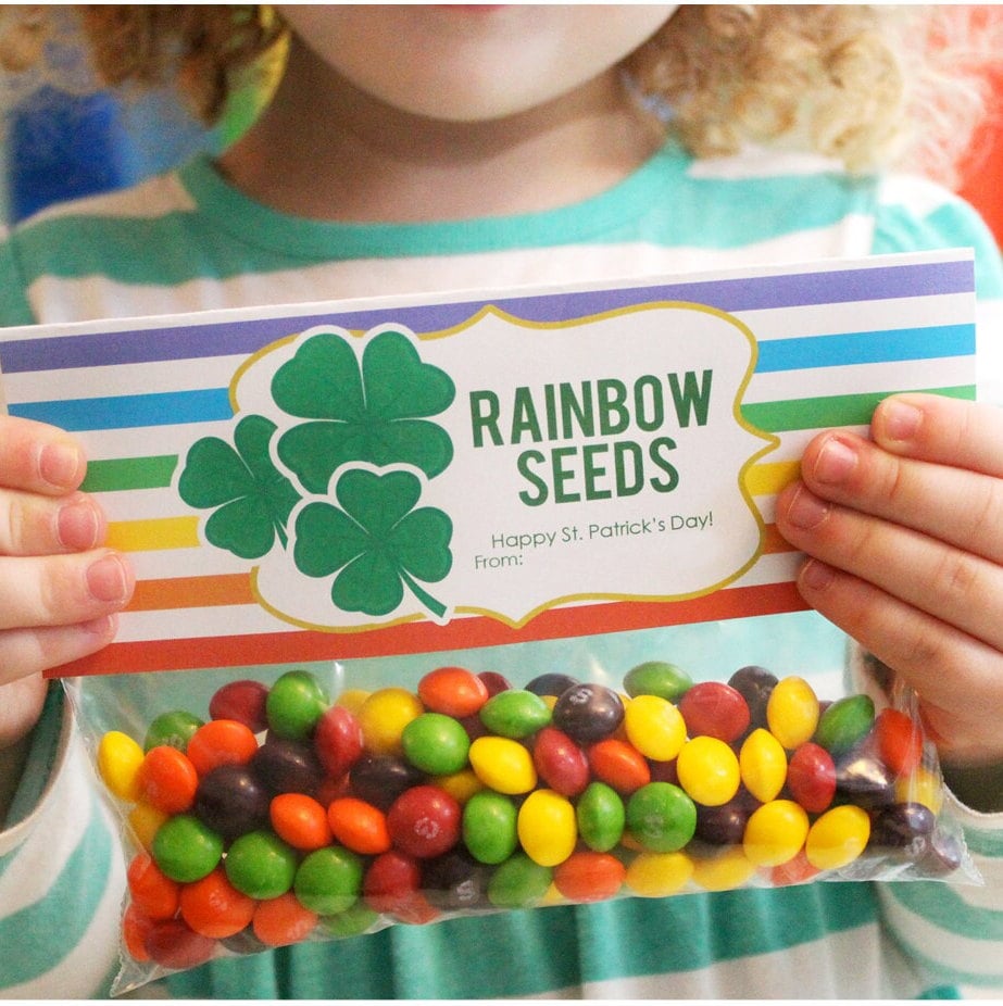 INSTANT Download-st. Patrick's Day Treat Bag Tags -rainbow Seeds ...