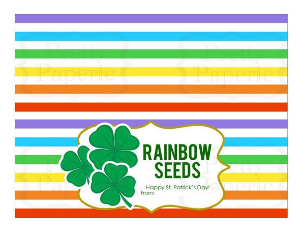 INSTANT Download-st. Patrick's Day Treat Bag Tags -rainbow Seeds ...