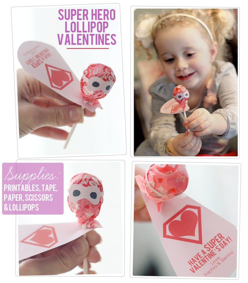 INSTANT Download-super-hero Lollipop Valentines -- Printable PDF - Etsy