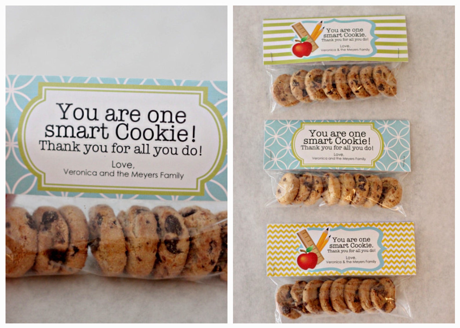 INSTANT Download-teacher Gift: One Smart Cookie Treat Bag Tags ...