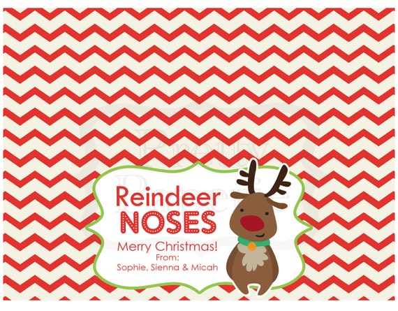INSTANT Download-Christmas Treat Bag Tags: Reindeer Noses - Printable ...