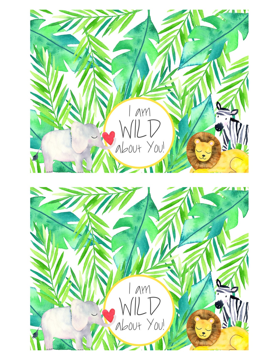 INSTANT Download-valentine's Day Treat Bag Tags: WILD About You ...