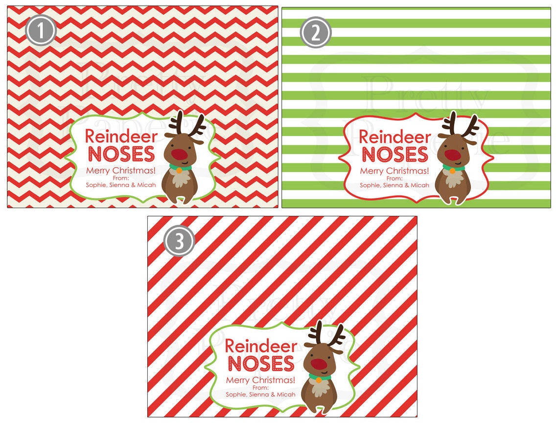 INSTANT Download-christmas Treat Bag Tags: Reindeer Noses - Etsy