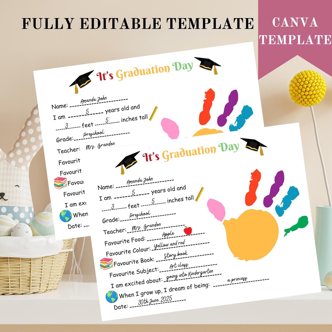 Last Day of School Printable, Kindergarten Graduation Keepsake ...