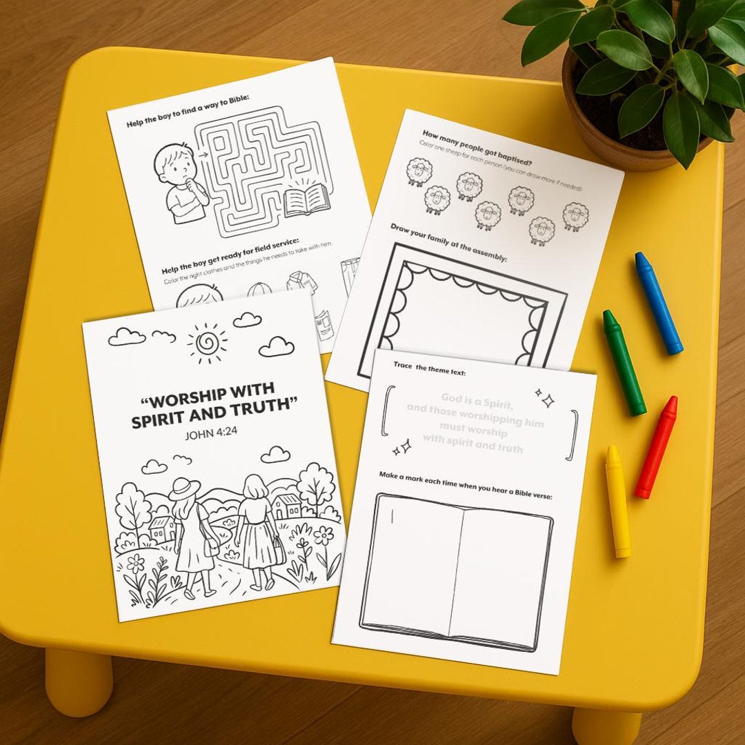 2026 Assembly JW Kids Activity Coloring Pages - Etsy