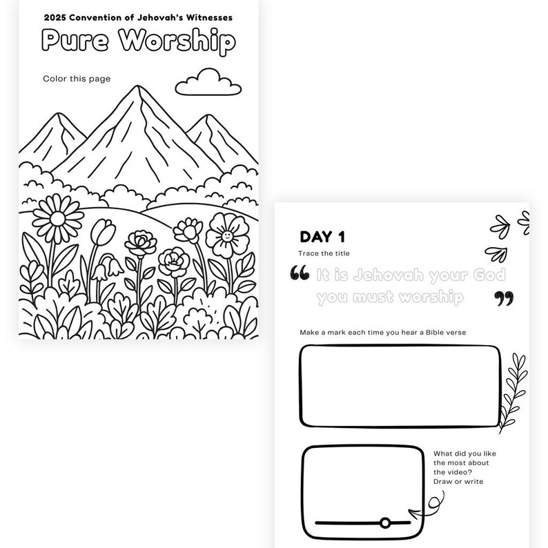 2025 JW Convention Kids Activity Coloring Pages - Etsy