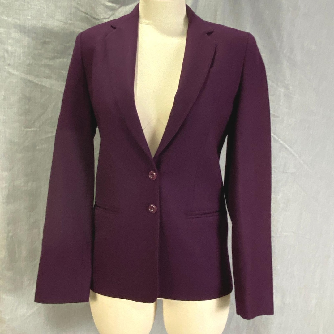 Vintage Brian Tucker Made in Ireland Plum Wool Blazer Tailored 2-button ...