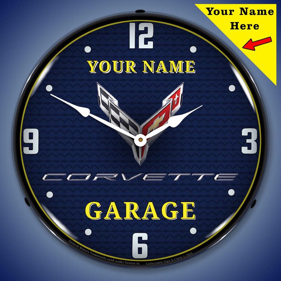 C1 to C8 Personalized Corvette LED Lighted Clocks / 2 to 4 Weeks for ...